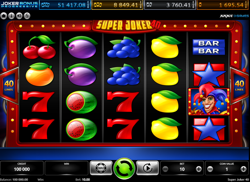 Super Joker 40 demo online automat zdarma - ČeskéKasino.cz